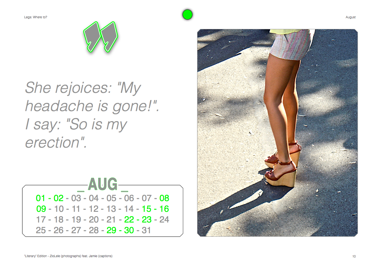 CALENDAR ⎮ AUGUST | Legs in the City
