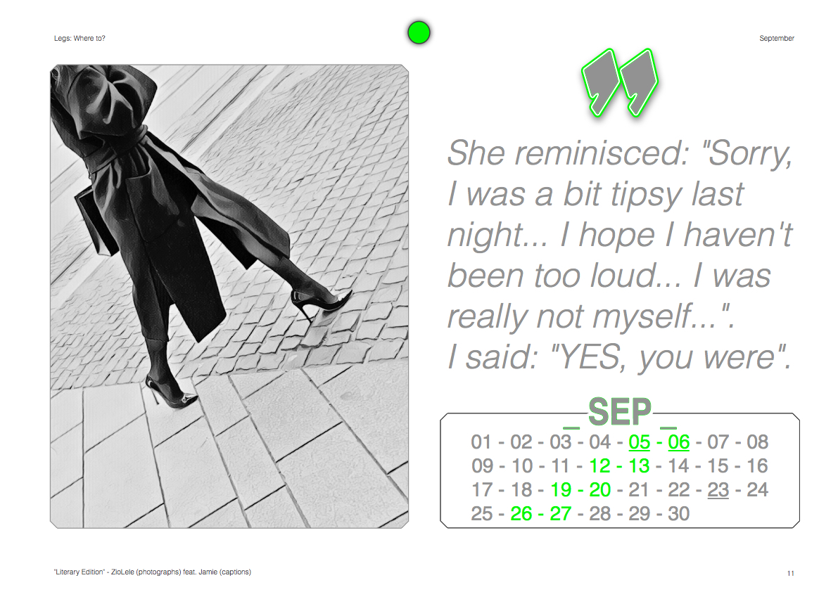 CALENDAR ⎮ SEPTEMBER | Legs in the City